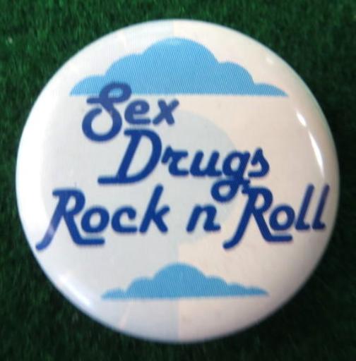 Sex Drugs Rock N Roll Vintage 1980s Pinback Button Pin Badge Near Mint Free Download Nude